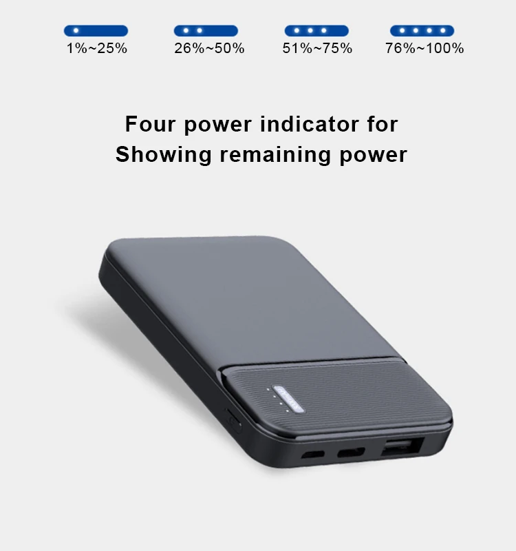 Ultra-slim Power Bank 5000MAH Custom Double USB Portable LED Display ...