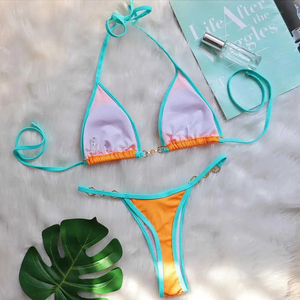 Women Sexy Mini Bikini Beachwear Micro Thong Swimwear Triangle ...