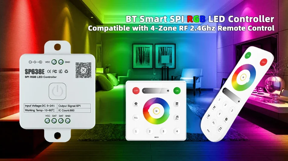 Smart BT Music Dimmer SPI RGBIC LED Controller Different Design 4 ...