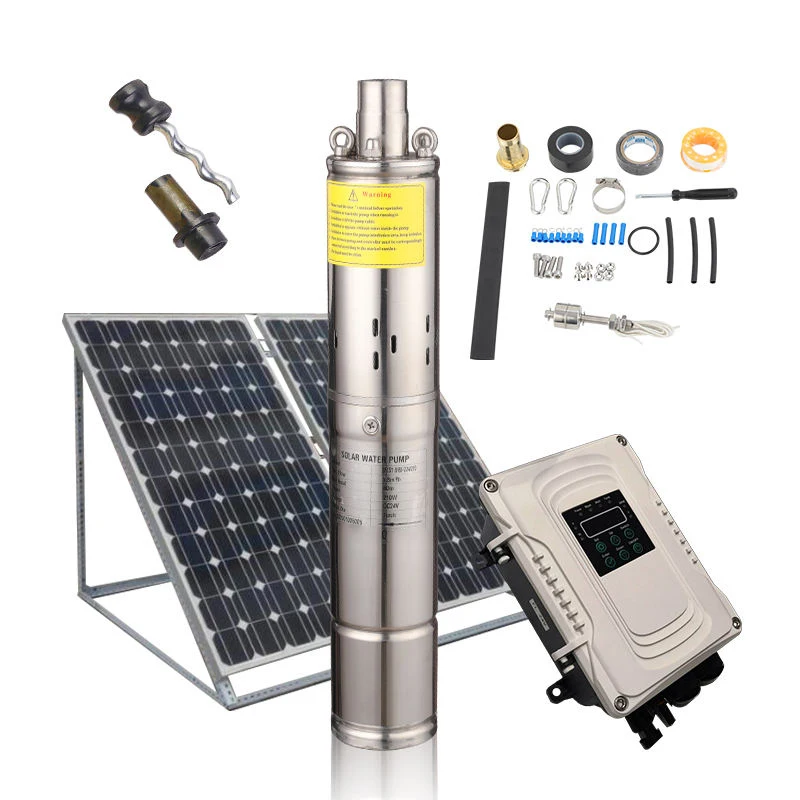 High Voltage Solar Powered Submersible Deep Well Pump Water Stainless ...
