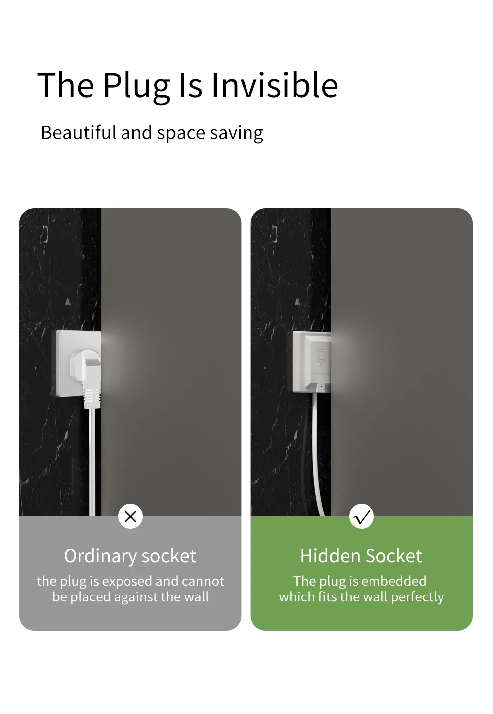 NEW Design Bathroom Socket - Waterproof & Concealed Outlets