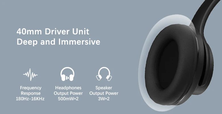 DOQAUS VOGUE3 Wireless over-Ear Headphones for Travel & Work