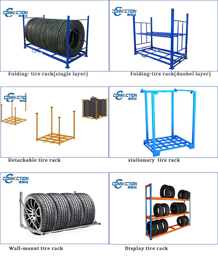 Customized Heavy Duty Folding Steel Tire Rack - Save Space