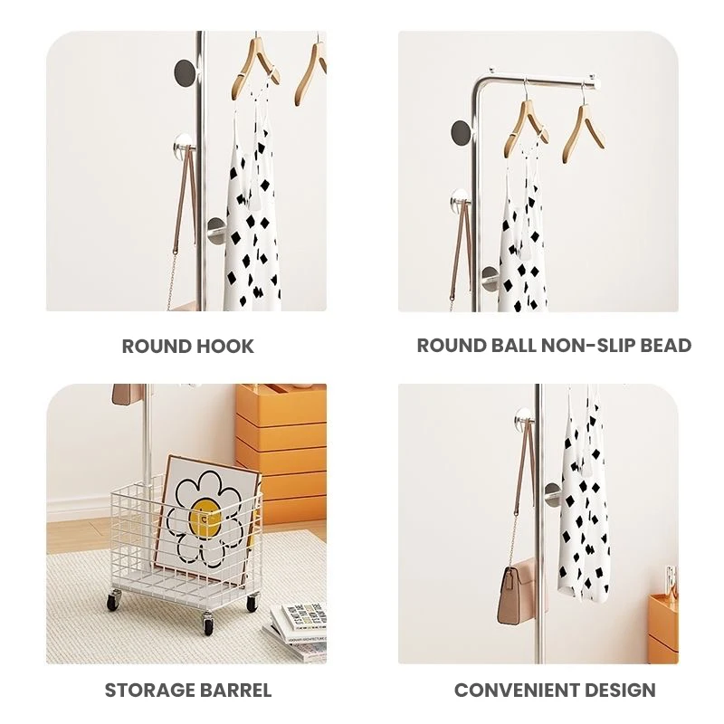 Moving Clothes Portable Garment Display Coat Hanger Stand With Wheels ...