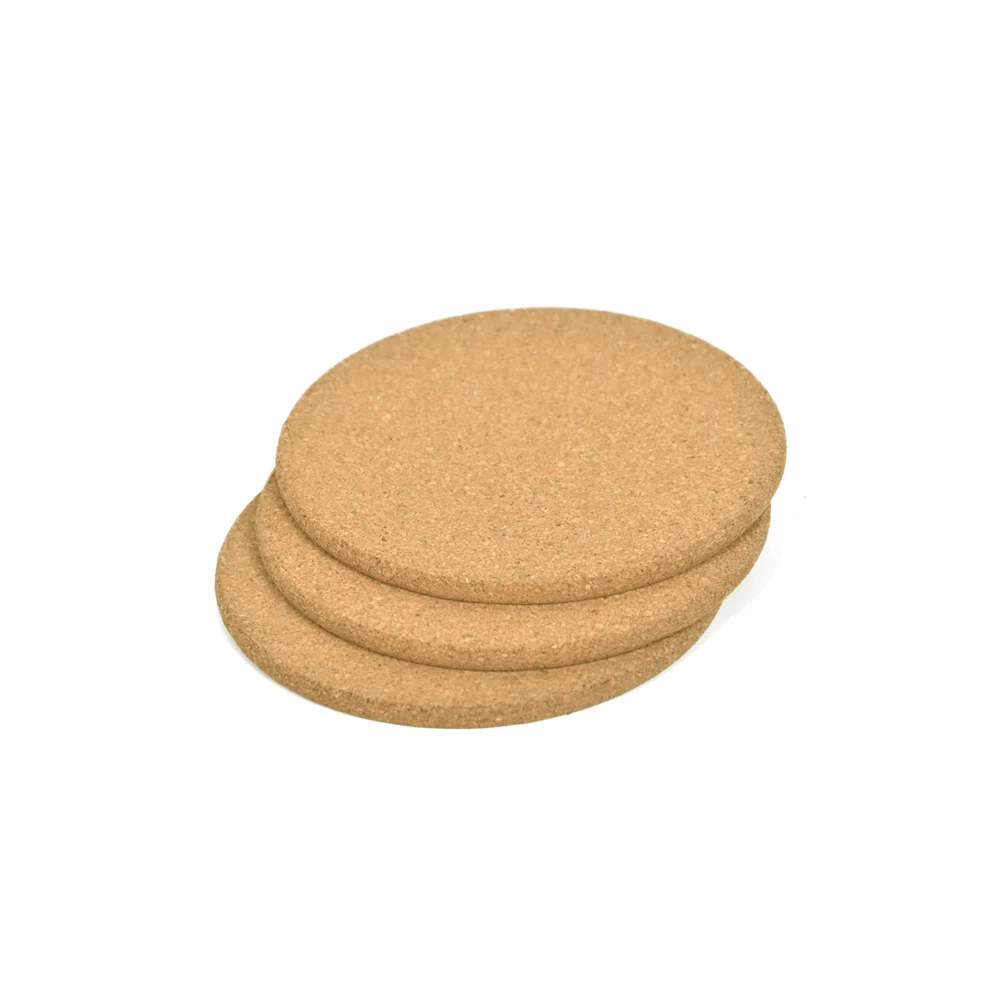 Natural Rounded Corners Cork Coasters Reusable Coasters For Sheat ...