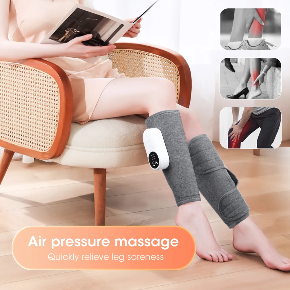 Wireless Air Pressure Calf Massager Hot Compression Leg Massager for ...