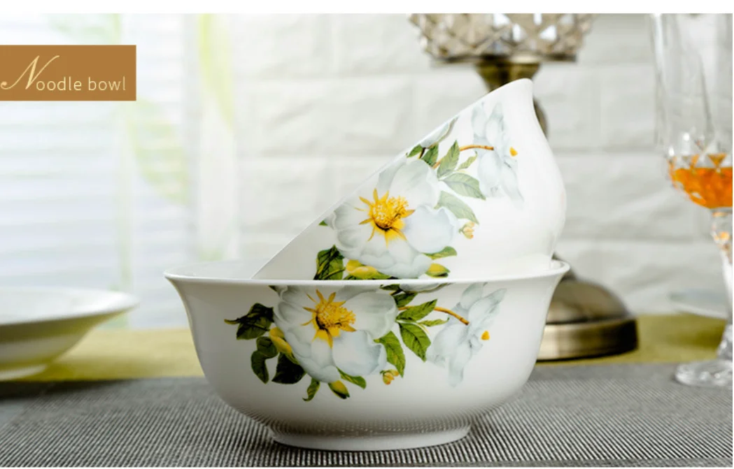 Custom Private Label Kapok Bone China Ceramic Dinnerware