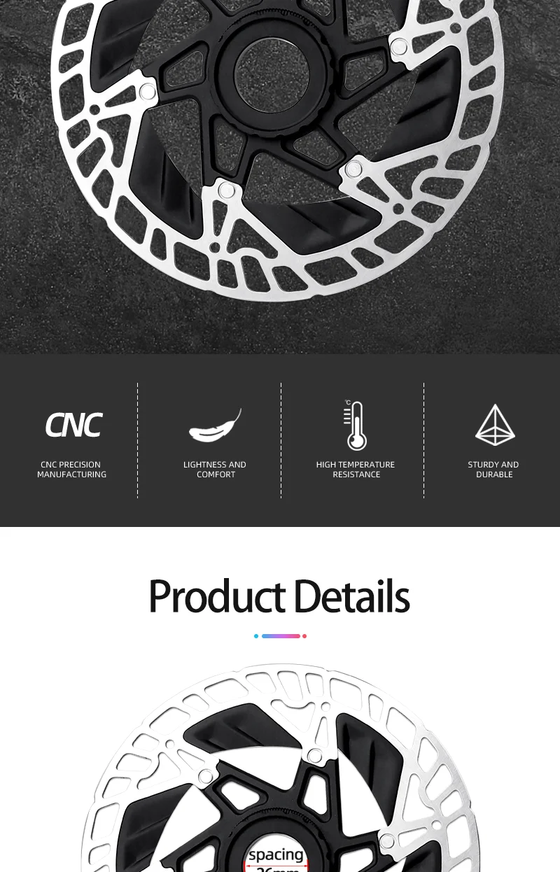 WAKE MTB Bicycle Cooling Brakes Aluminum Bicycle Center Lock Cooling ...