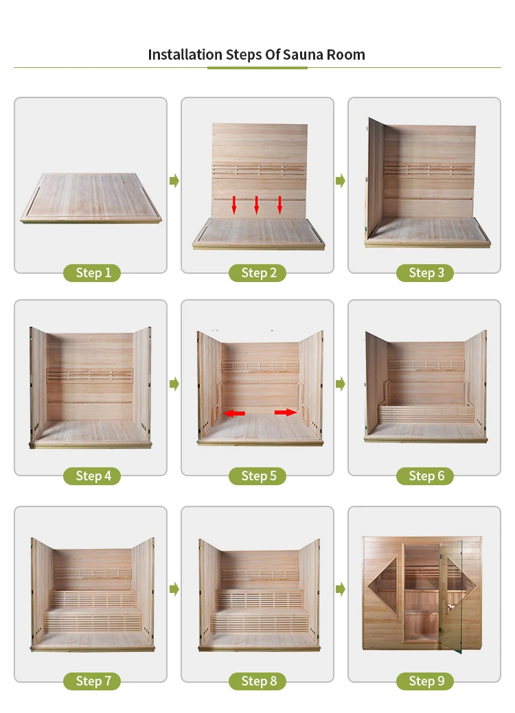 Luxury Solid Wood Indoor Dry Steam Sauna Room Home 2-3 Person ...