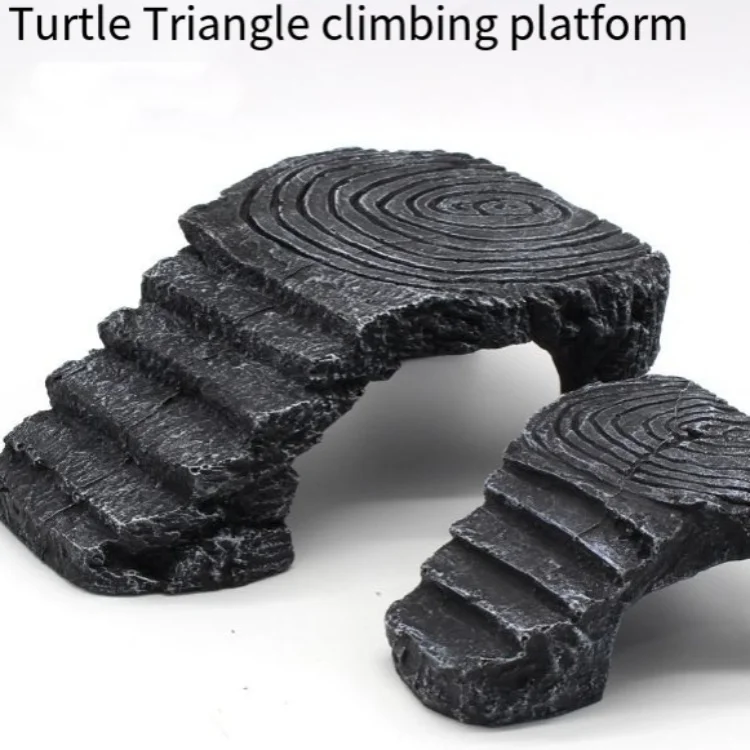Resin Turtle Amphibians Tortoise Basking Reptile Platform Tank Aquatic ...
