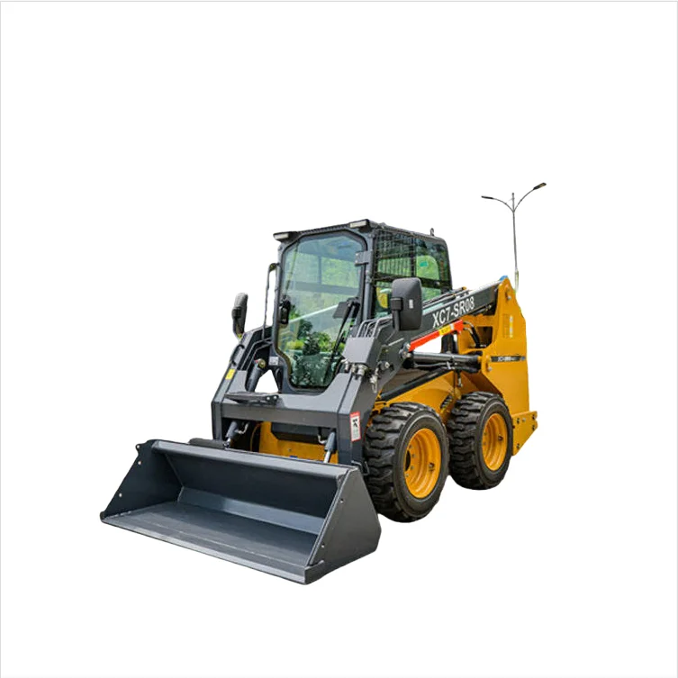 Official Payload 800kg Building Skid Steer XC7-SR08 Mini Skid Steer Loader with 4 in 1 Bucket ...