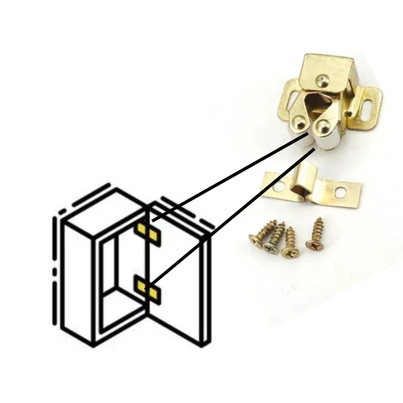 SC ECOMMERCE Double Roller Spring Lock Furniture Locks Set 12 6 Silver ...
