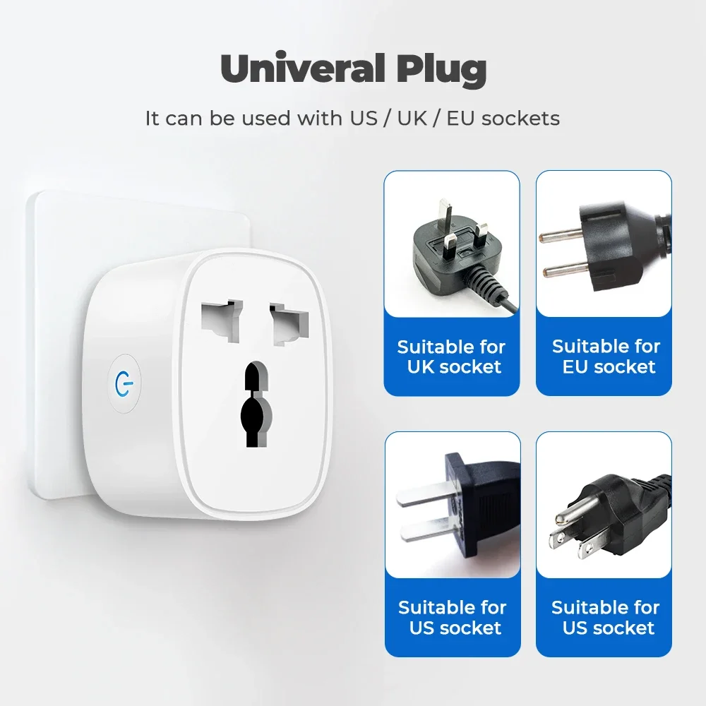 Tuya Smart Home Plug Socket - Universal 16A Adapter