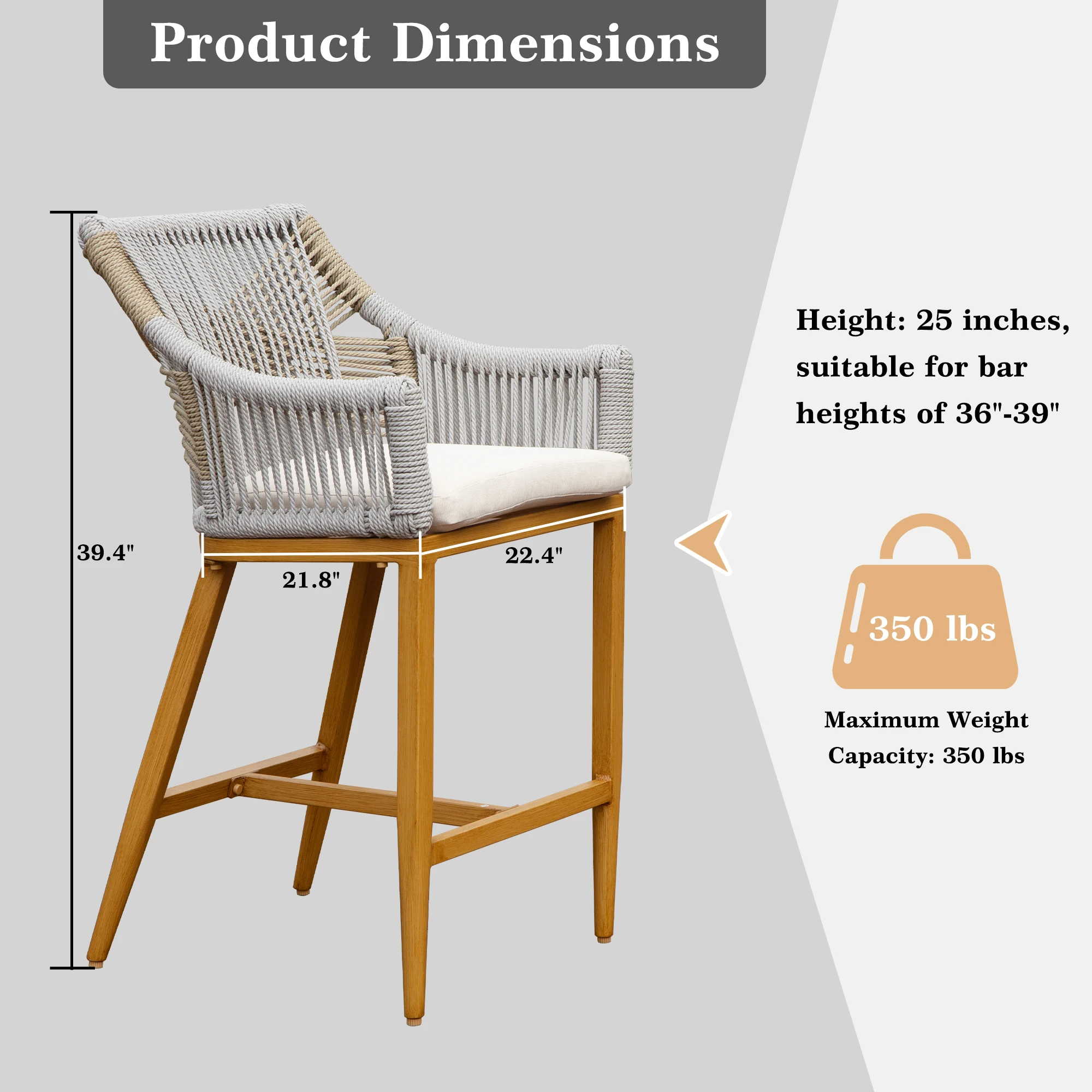 Modern Sleek Design Bar Stools Set of 2 Adjustable Height With Sleek ...