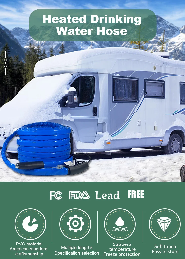 25ft Heated Water Hose Heated Drinking Water Hose with Female-to-male ...