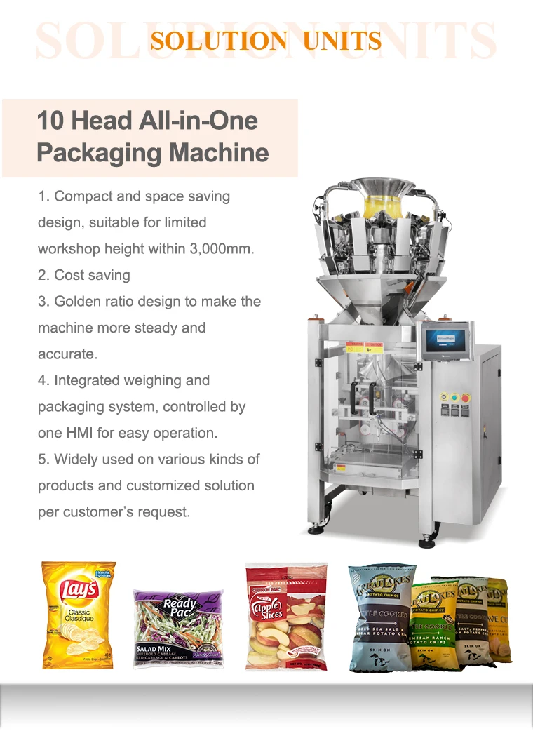 10 Head Multihead Weigher Packing Machine for Candy Vffs Packing ...