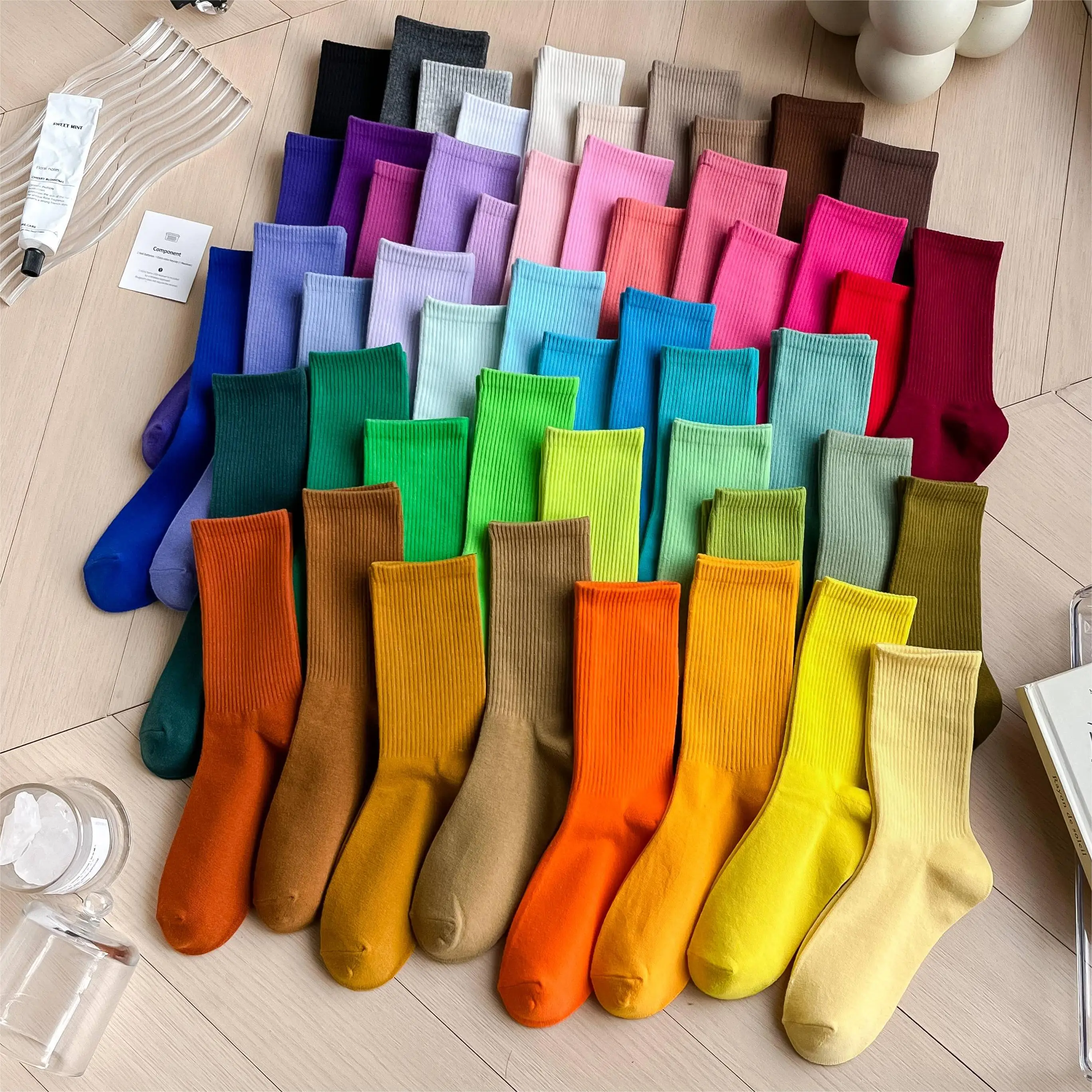 Quentin Wholesale Colorful Socks - Custom Logo Slouch Grip Socks for Women