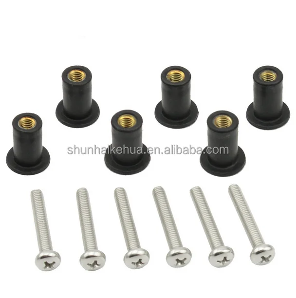 M4 M5 M6 M8 M10 M12 Black Color Rubber Rivet Well Nuts With Brass Threaded Insert - Buy M5 ...