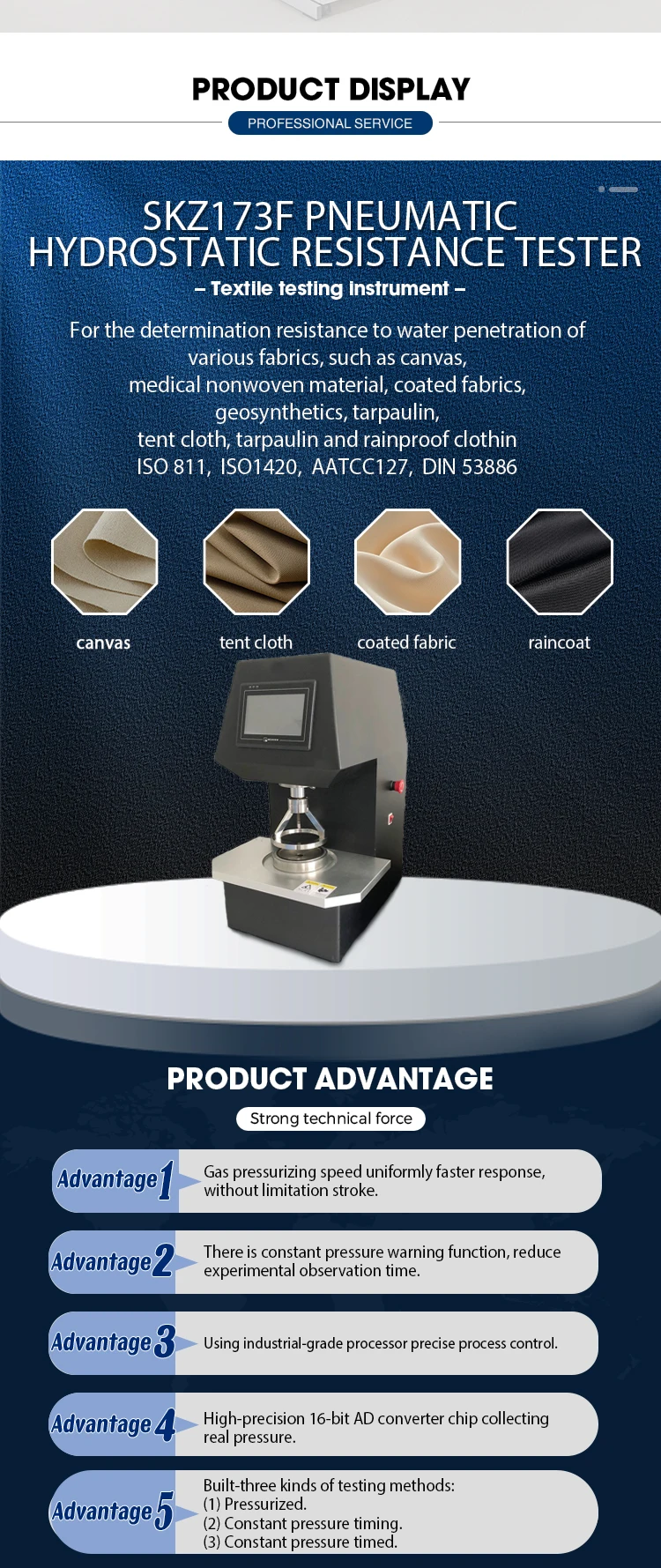 Laboratory Skz173f-20 Iso1420 Bs En20811 Aatcc127 Fabric Resistance ...