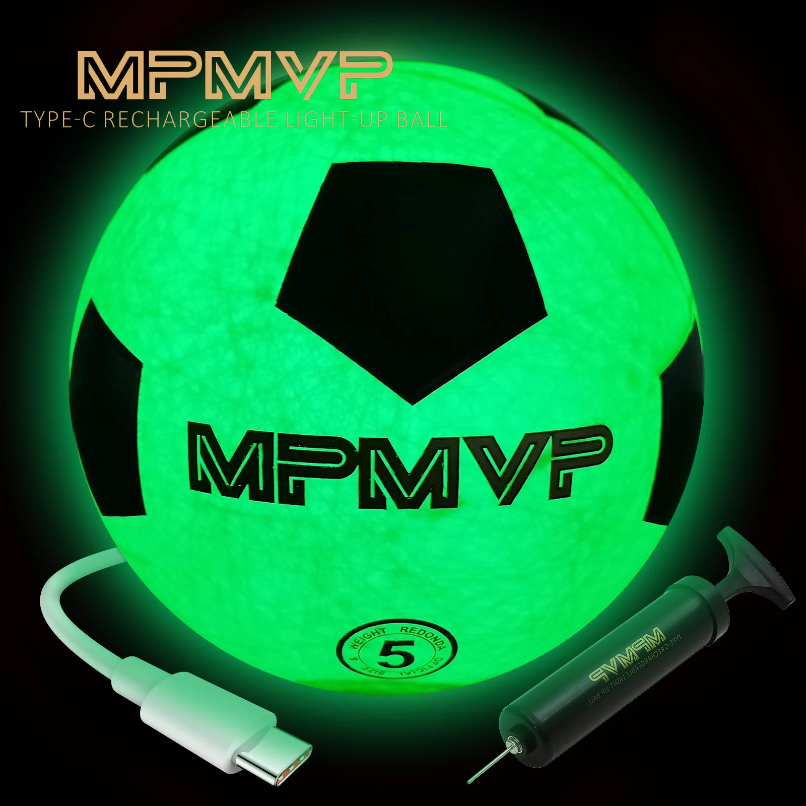 USB Rechargeable LED Soccer Ball - Glow in the Dark Fun