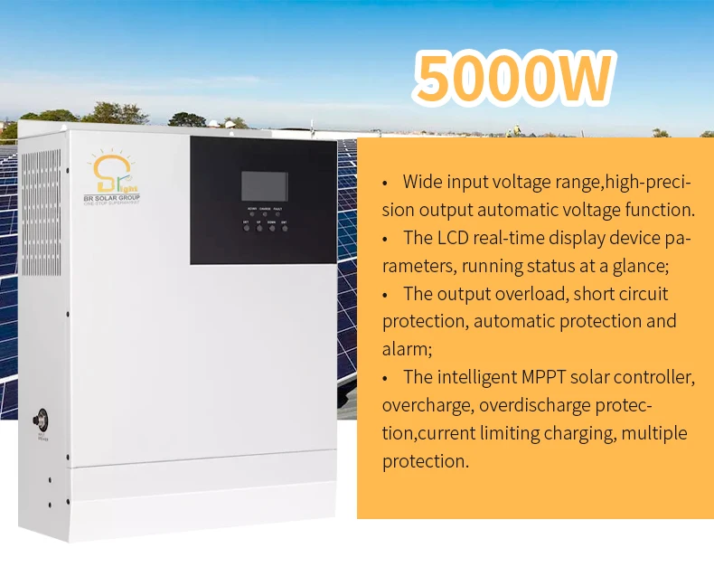 Br Solar Inverter 12v 24v 48v Hybrid 3kw 5kw 7kw 8kw 10kw 15kw Energy Storage 240v Ac Split ...
