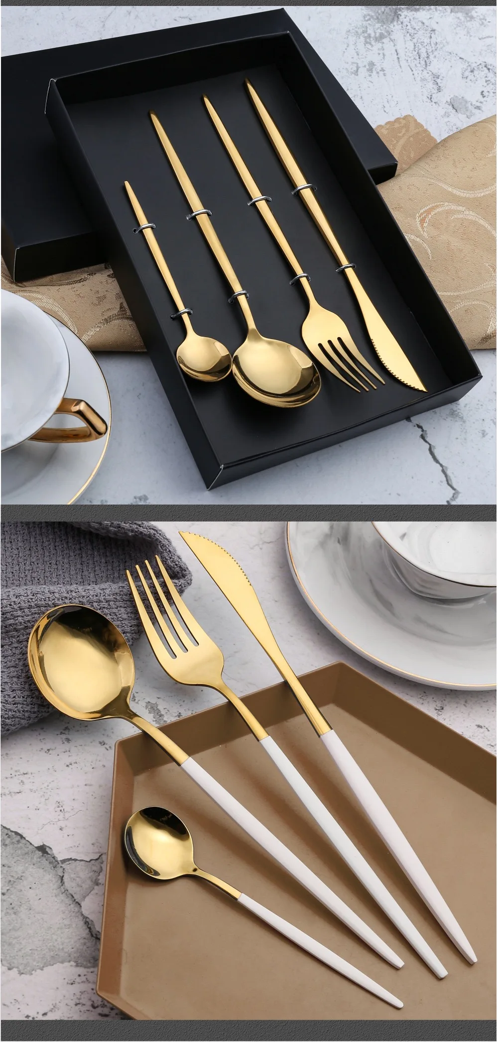 Gold Portugal Cupitol Cutlery Set 410 Gold Cutlery Set Knife Fork Spoon ...
