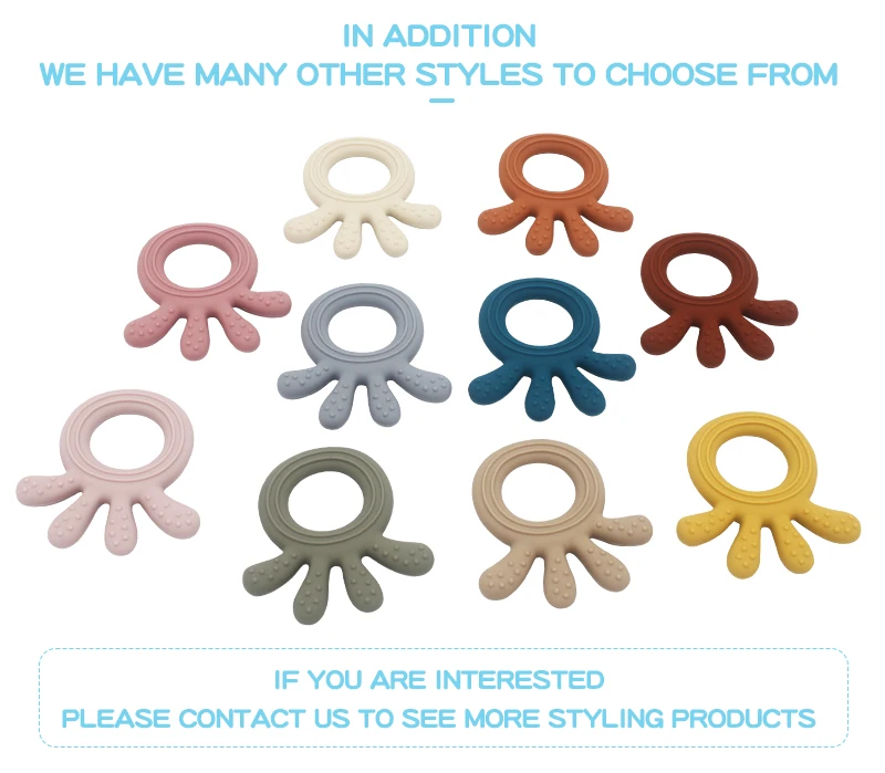 Food Grade Silicone Ring Teether Rodent Pendants Diy Teething Molar Toy ...