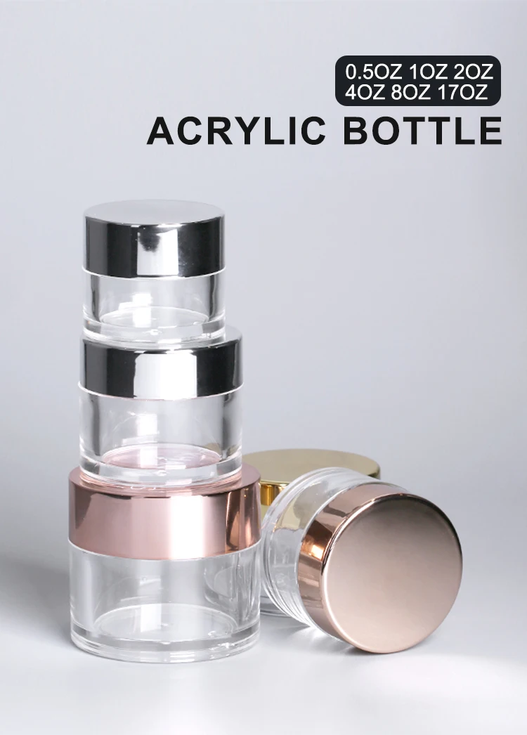 Empty Nail Gel Dipping Powder Jar - Clear Acrylics UV Polish