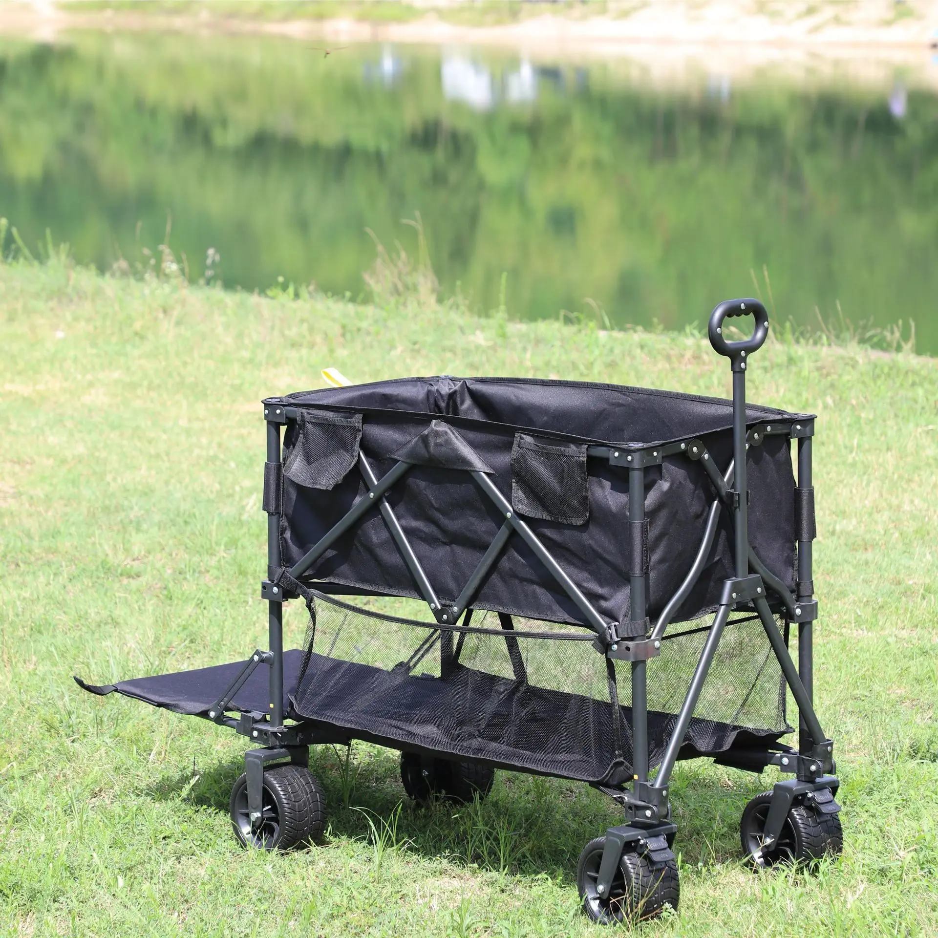 Double Decker Wagons Carts Heavy Duty Foldable Outdoor Collapsible Cart ...