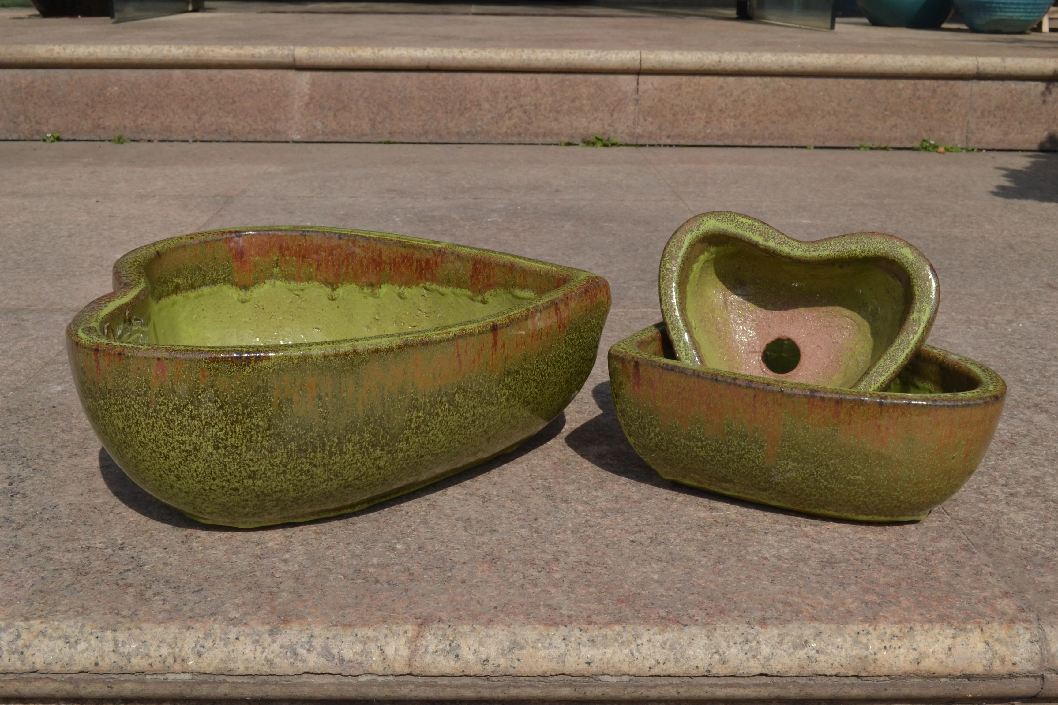 Customize Heart Shape Ceramic Flower Pot for Outdoor Succulents