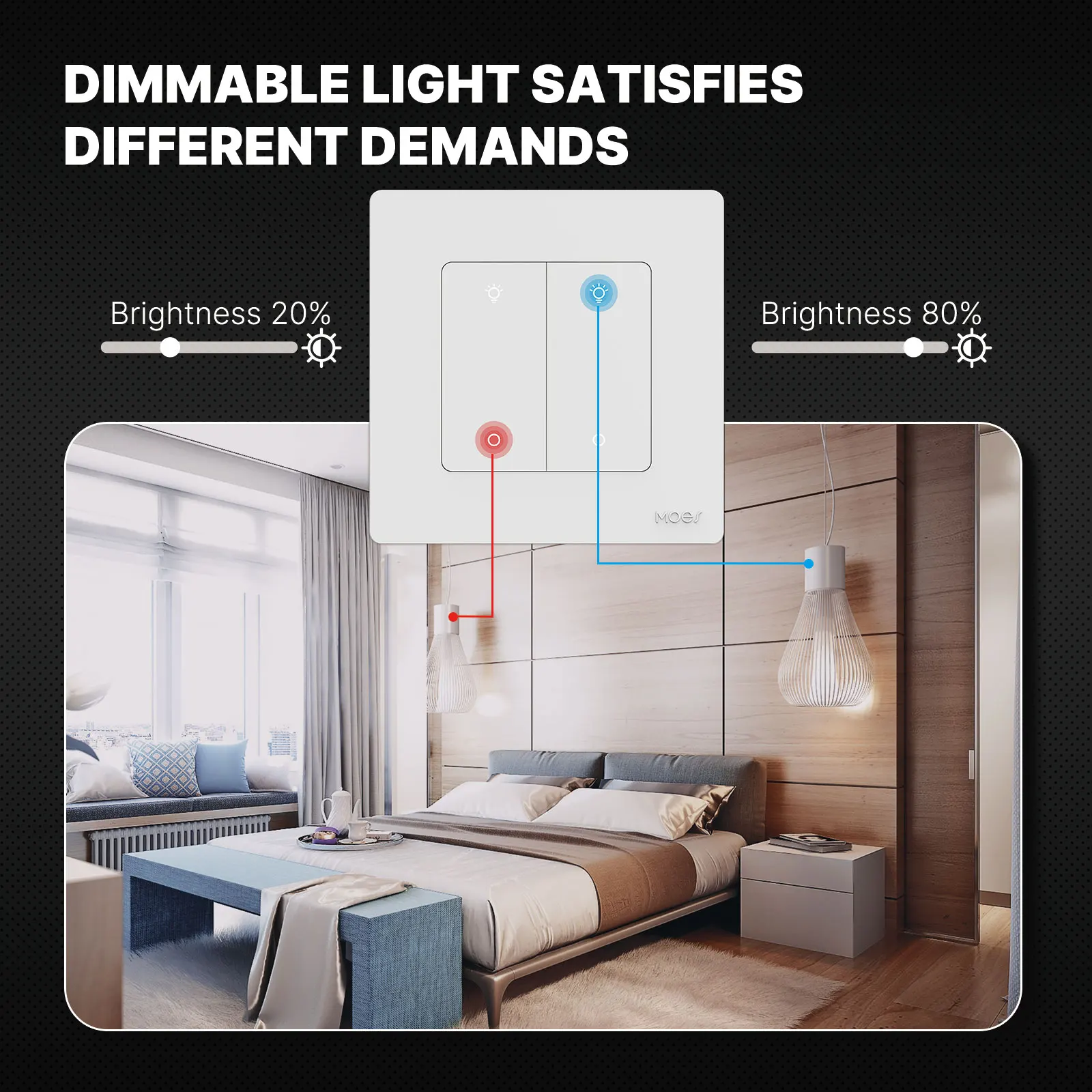 Moes Star Ring Zigbee Smart Dimmer Switch For Light Dimming Work With ...