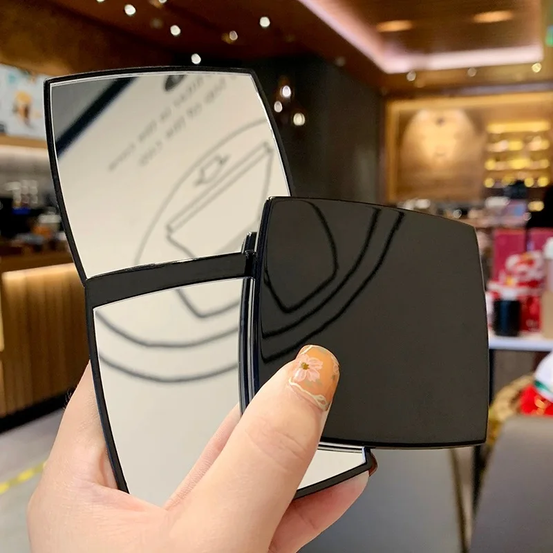 Mini Black Foldable Square Pocket Compact Mirror