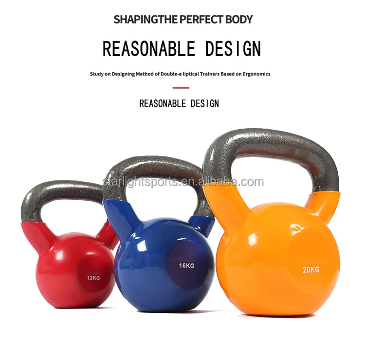 Home Gym Equipment Vinyl Coated Kettlebell Soft Kettlebell for Strength ...