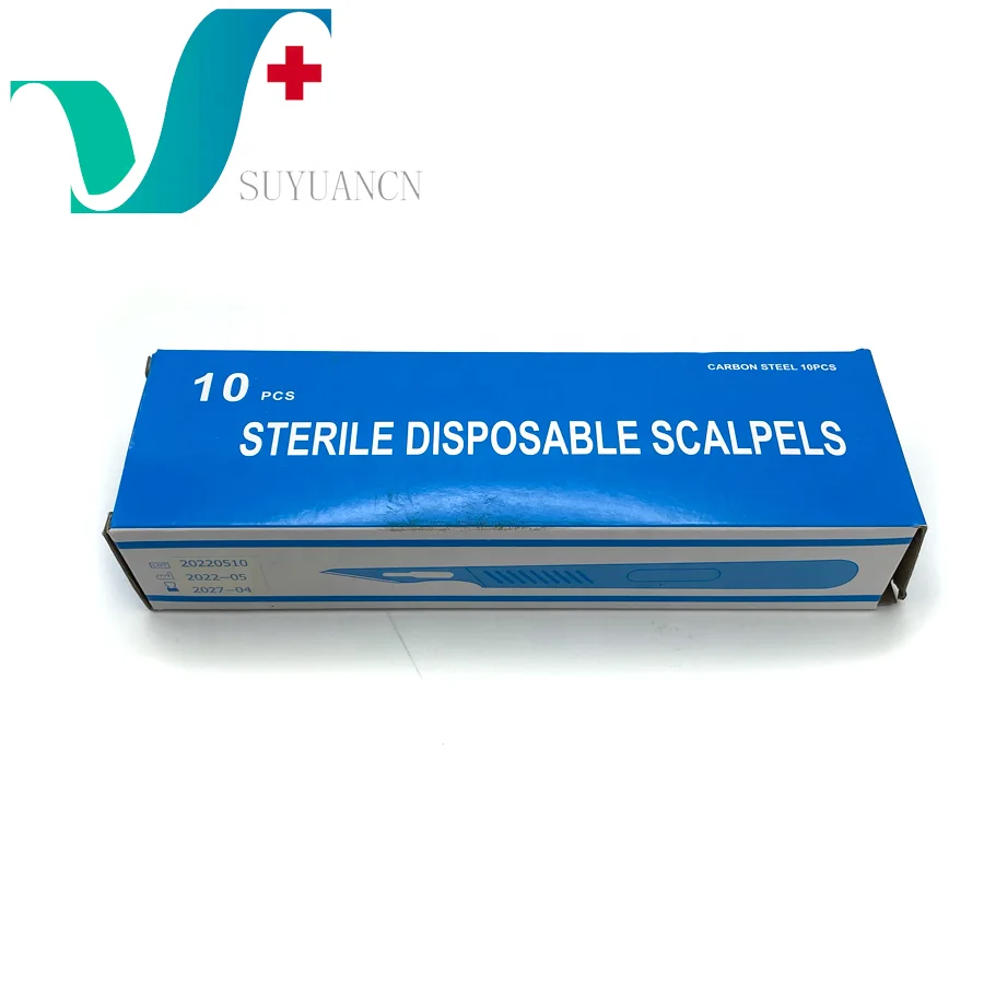 Sterilized Dermaplaning Stainless Steel Surgical Scalpel 10r Blade With Abs Handle - Buy ...