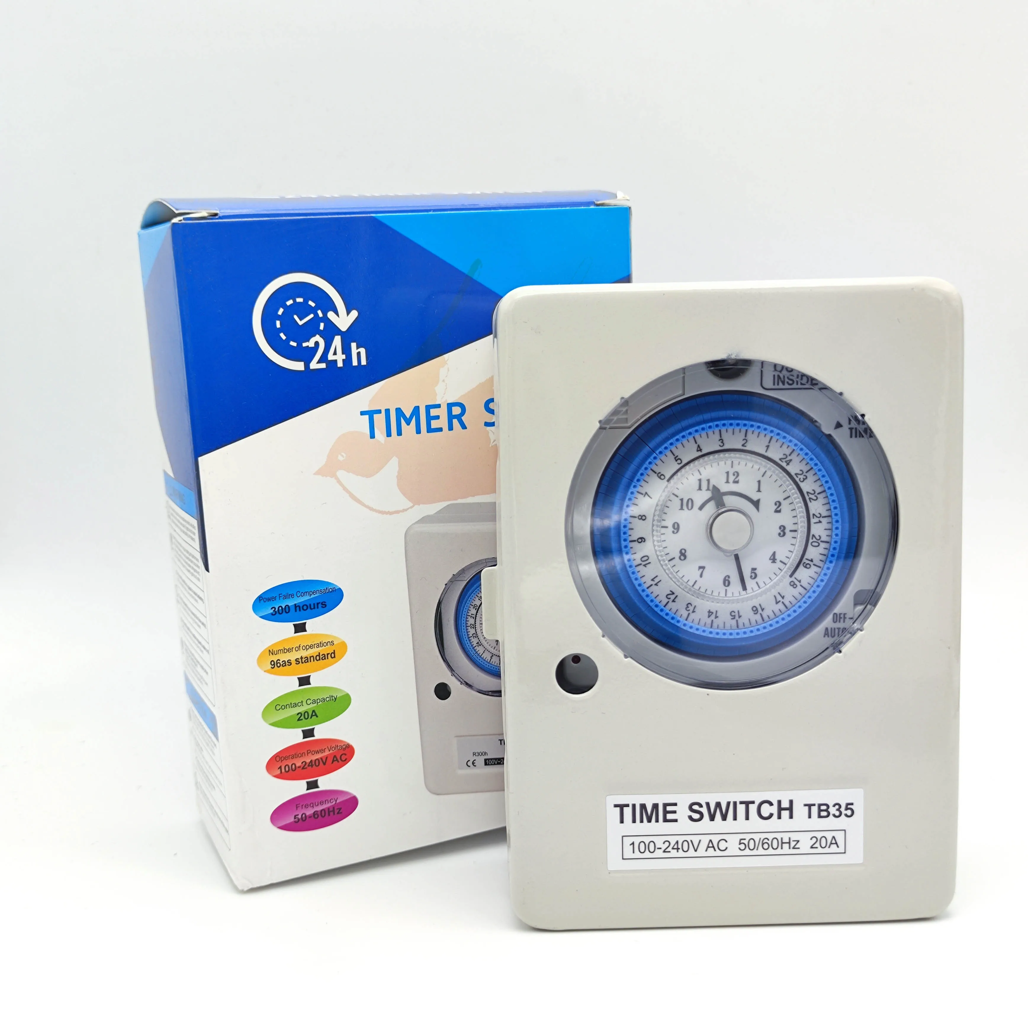 Ac220v 24hours Mechanical Rotary Timer Switch Tb35 With Metal Box Time ...