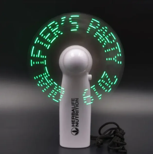 Mini Portable LED Custom Message Battery Fan - 1 Year Warranty