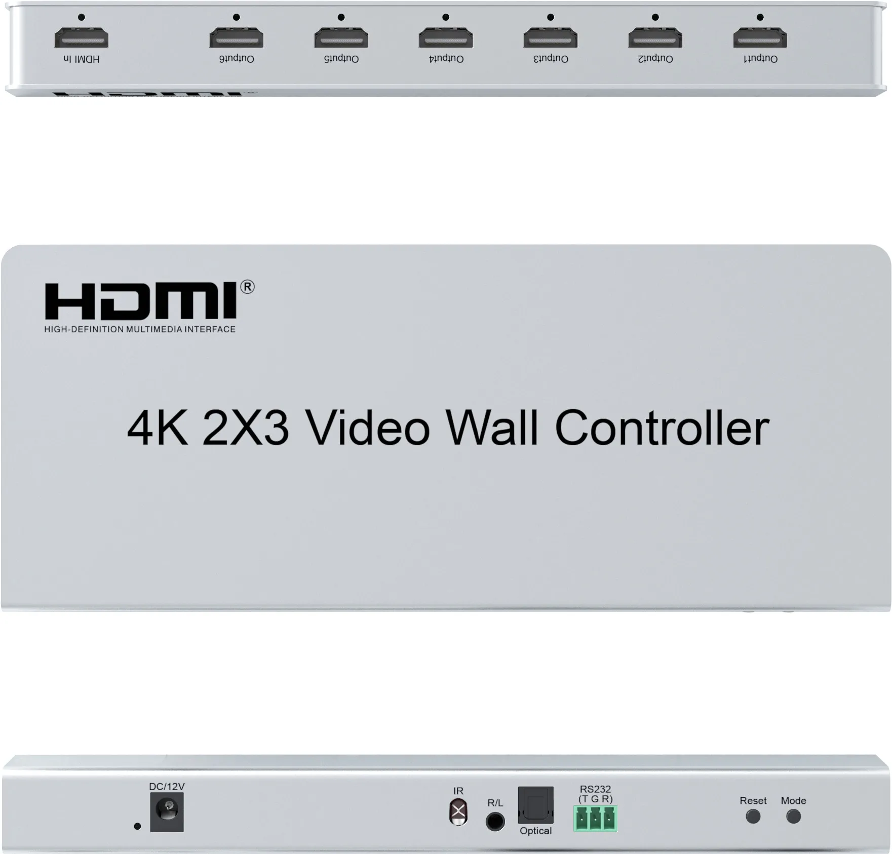 4K HDMI Video Wall Controller - 6 HDMI Outputs & Screen Segmentation