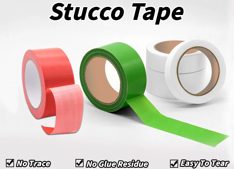 7 Mil Exterior Walls Red Poly PE Stucco Tape - Waterproof