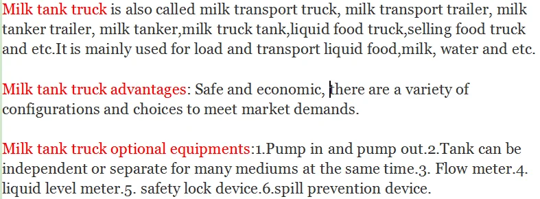 Foton Small Milk Tank Truck - Efficient Milk Transport