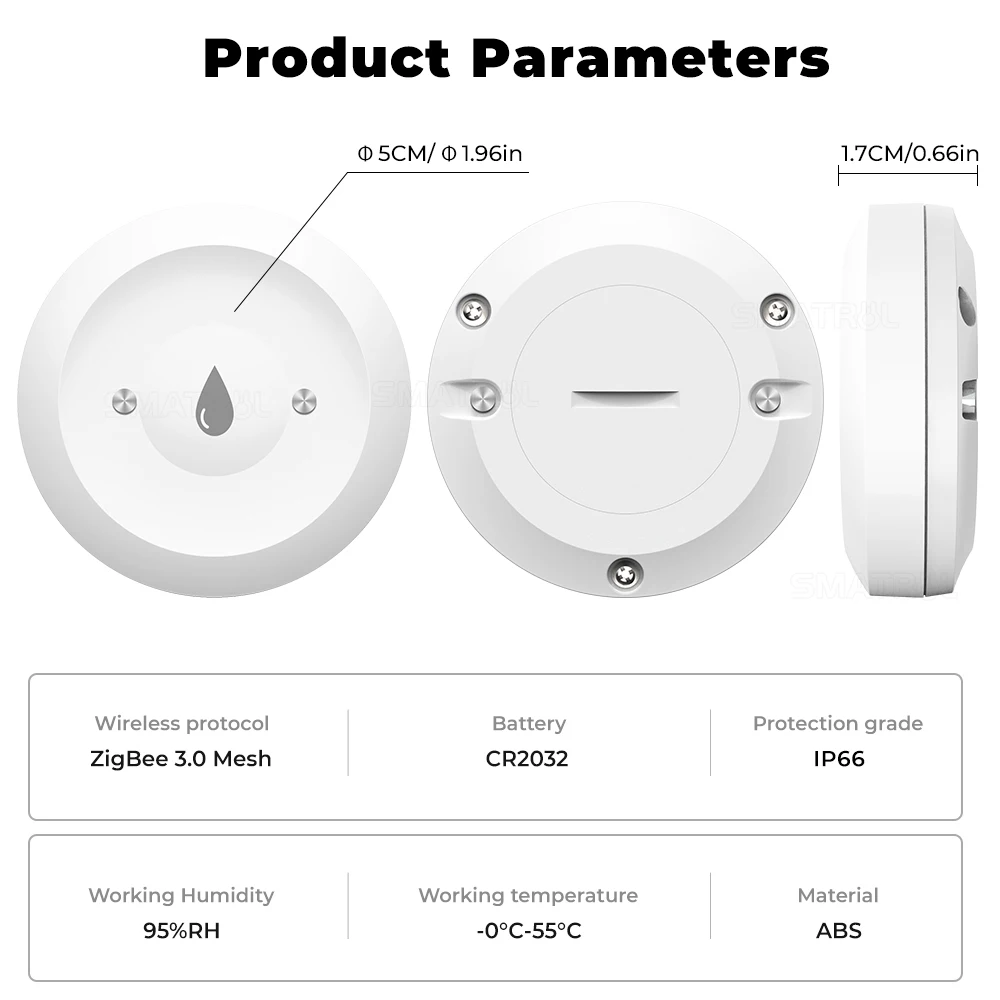 SMATRUL Smart Life Water Leakage Sensor - App Linkage Alarm
