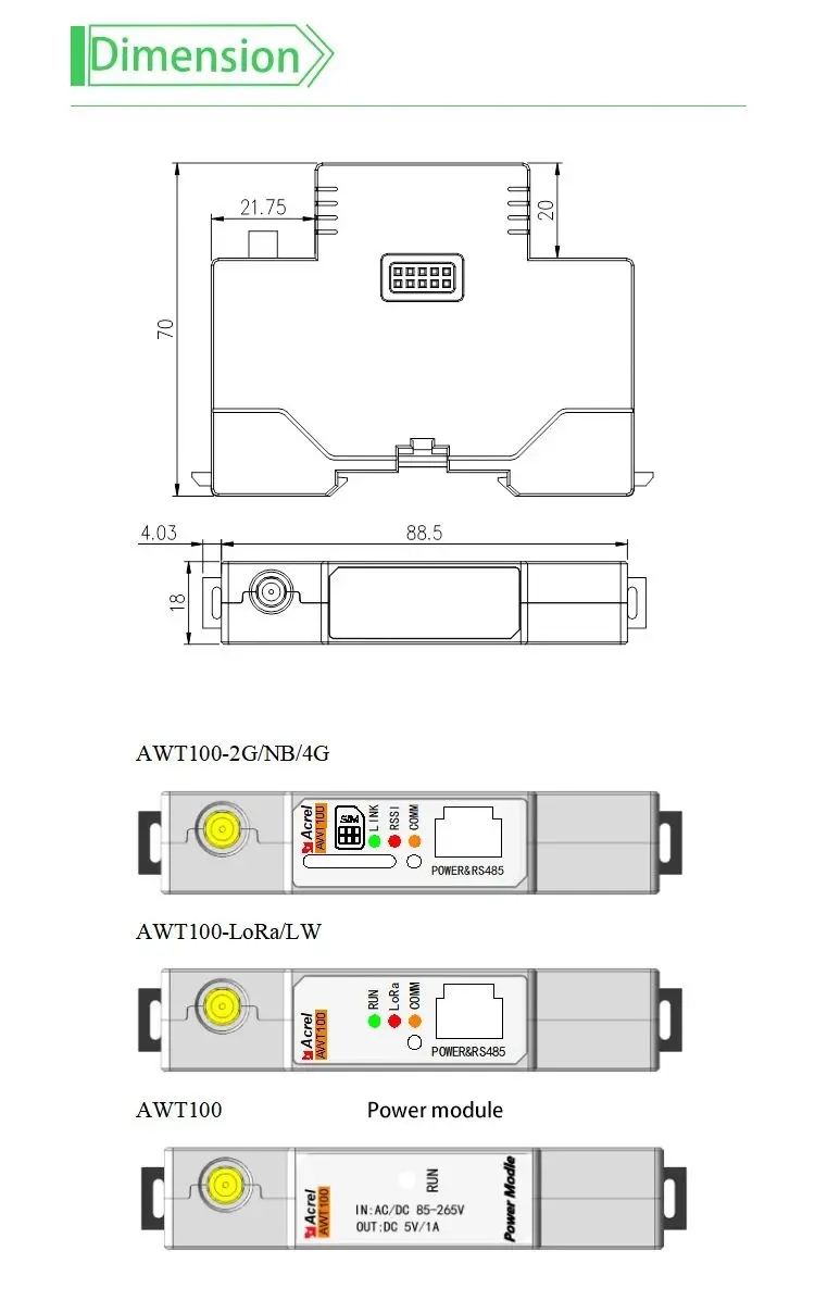 AWT100 Energy Meter - Smart Iot Gateway with Wireless Solutions