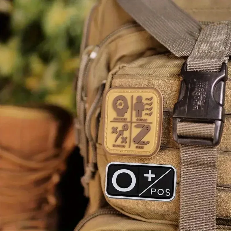 Negative Positive Blood Type Patch Four Group Medic PVC Rubber Badges Patch for Clothes A+ A- B+ ...