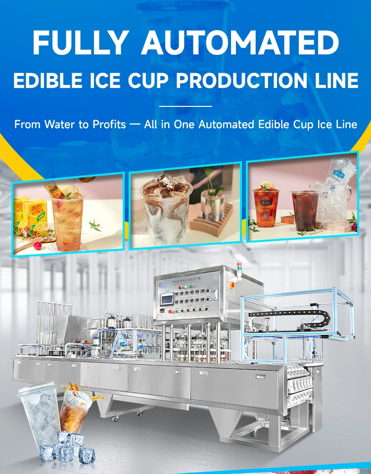 Large Scale Edible Tube Ice Machine Cup Ice Production Line Equipment ...