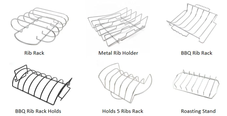 Bbq Rib Racks Stainless Steel Bbq Rib Rack For Smoking Holds 7 Ribs For ...