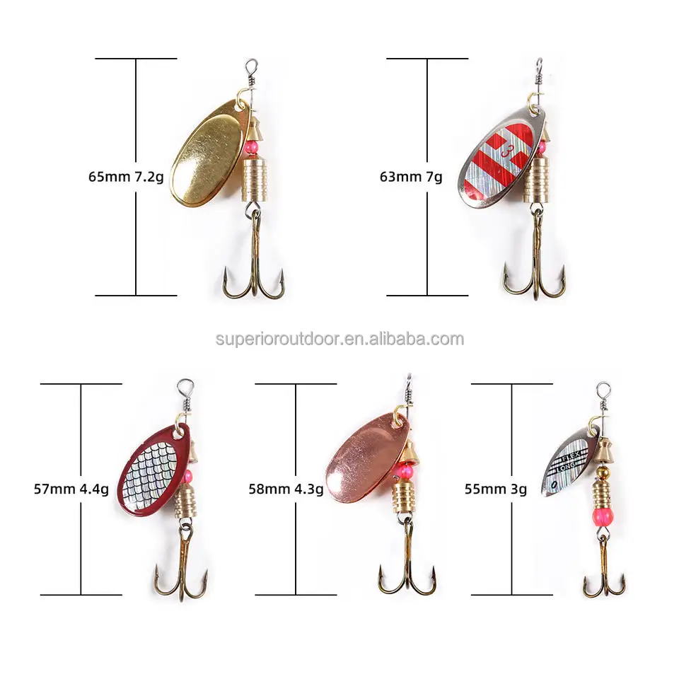 Superiorfishing Inline Spinner Lure Combo 10pcs Trout Spinners Lure ...