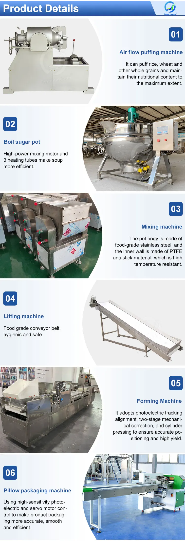 OCEAN Puffed Rice Cake Granola Cereal Bar Make Machine Professional ...