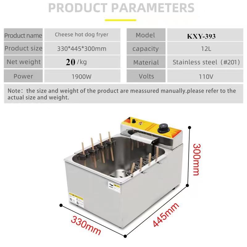 Electric 12l Cheese Hot Dog Fryer Stainless Steel Korean Corn Dog Deep ...