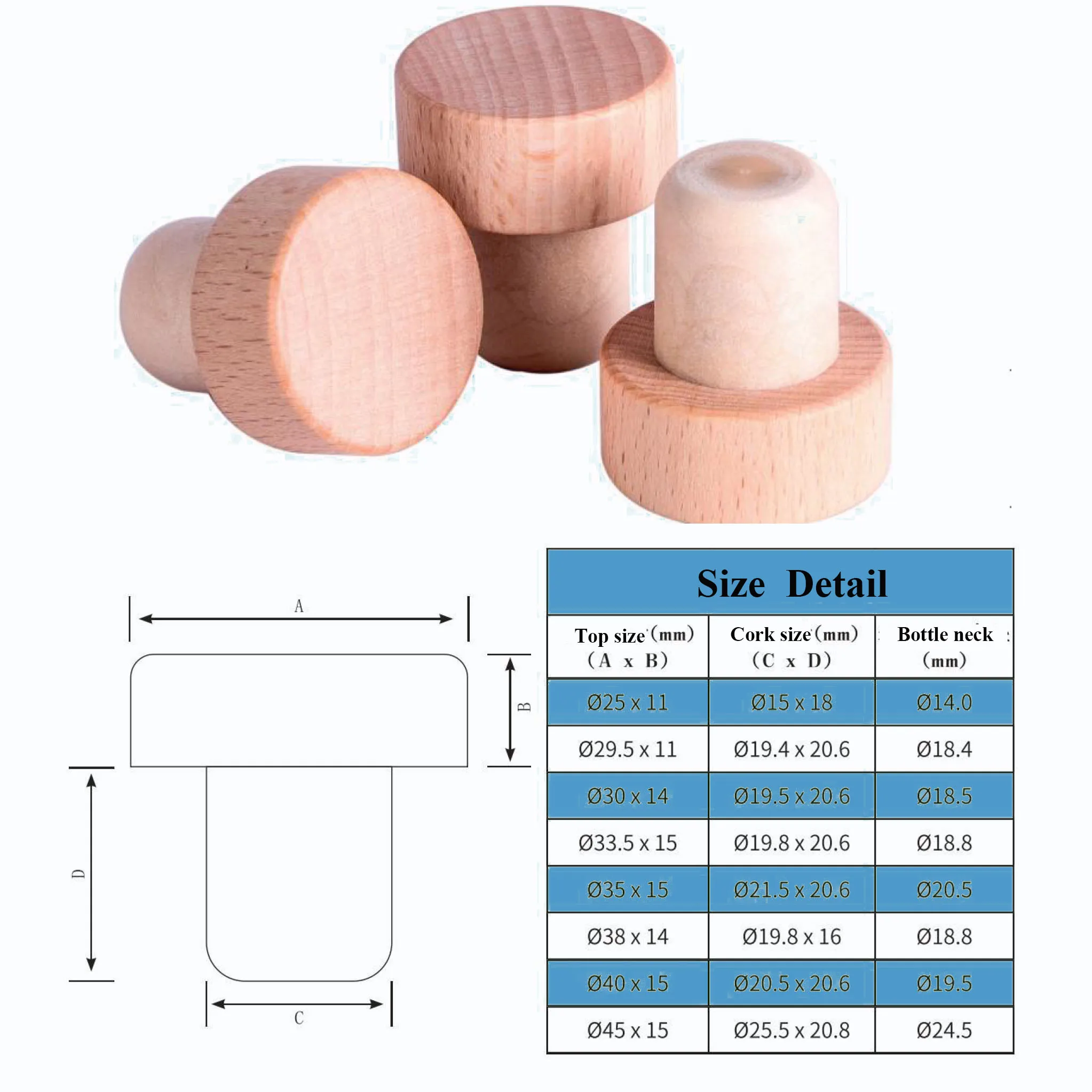 Luxury Metal Cork Bar Top Custom Logo Zinc Alloy Stopper With Varnished ...