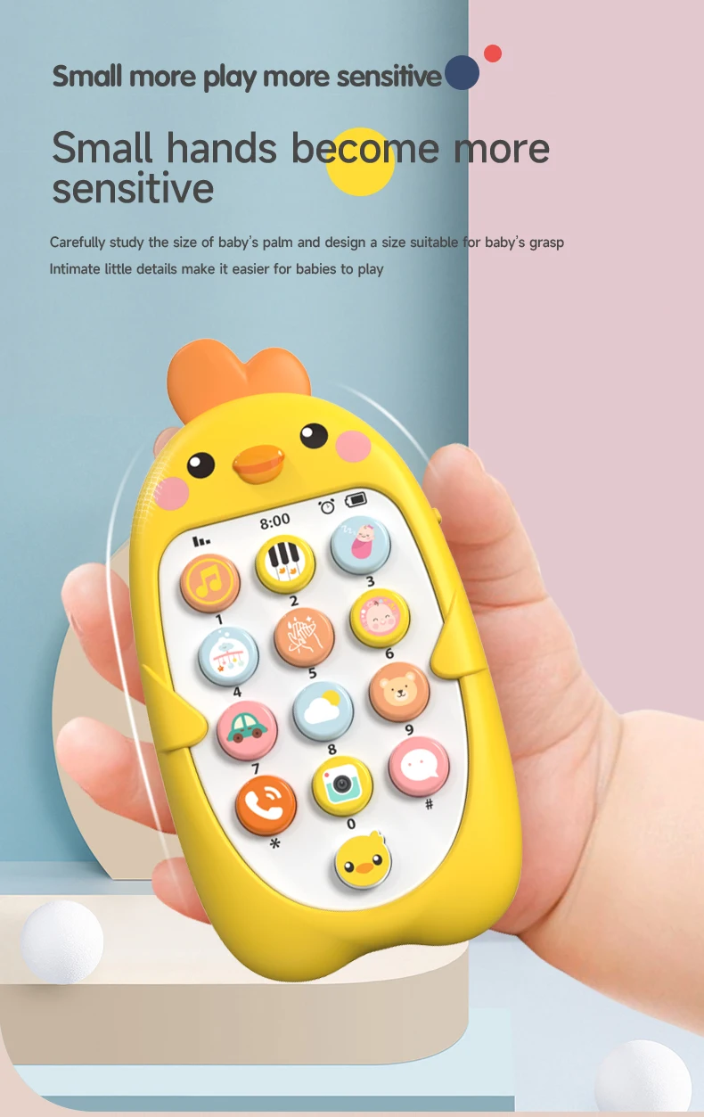 Early Learning Baby Mobile Phone Toy Music Light Analog Call Plastic ...