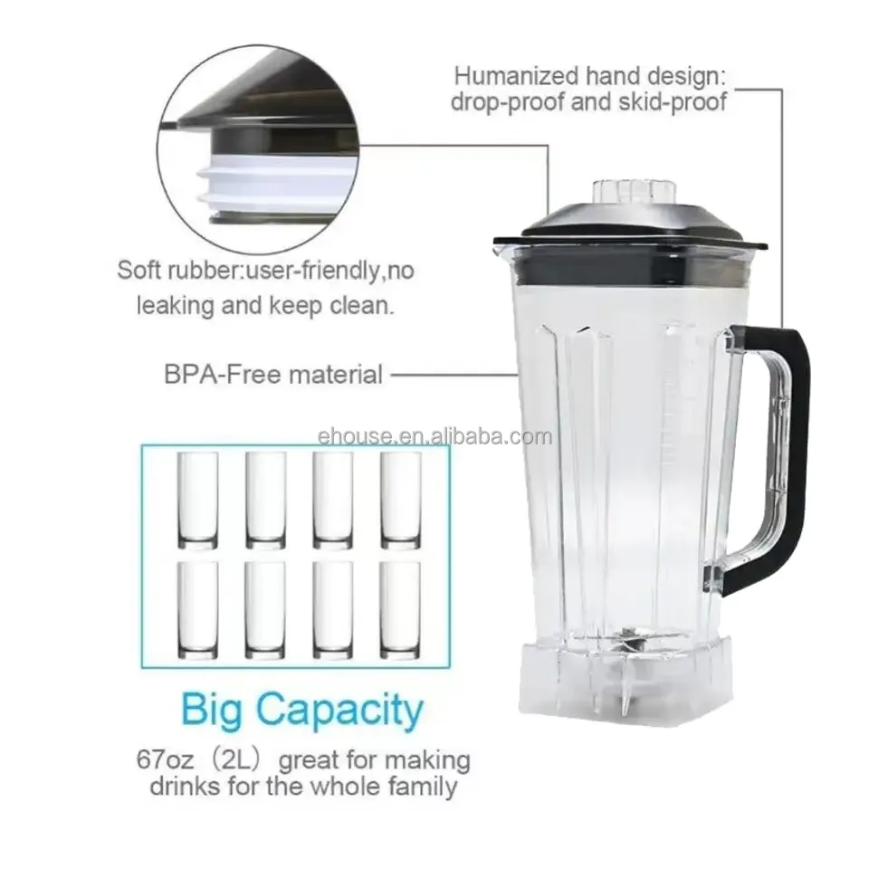 SILVER CREST Blender Spare Parts - 2L Jar with 8 Blades